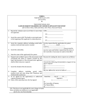 Fillable Online FORM 6 THE PATENTS ACT, 1970 (39 of ... Fax Email Print ...