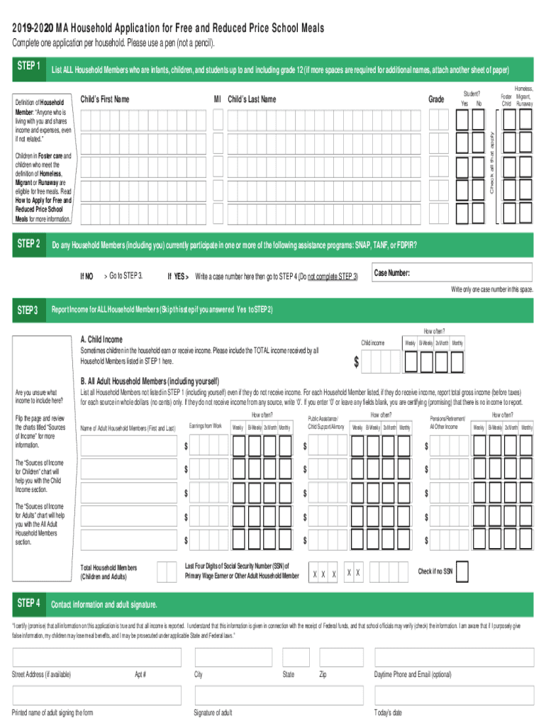 Fillable Online Free & Reduced Meals Form Fax Email Print - pdfFiller