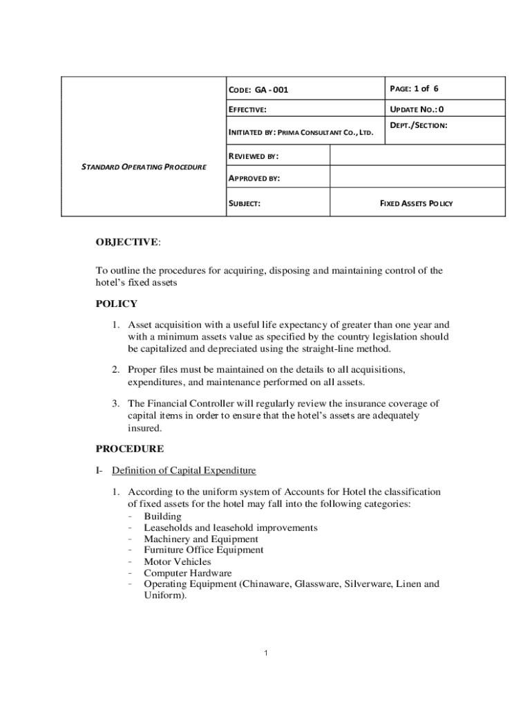 Fillable Online How to Create a Standard Operating Procedure to Improve ...