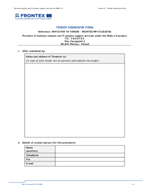 Fillable Online Annex III - Tender submission form Fax Email Print ...