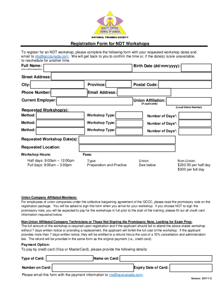 Fillable Online NDT Inspection Seminar Registration Form - NDT ...