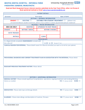 Fillable Online Referral formsUniversity Hospitals Bristol NHS ... Fax ...