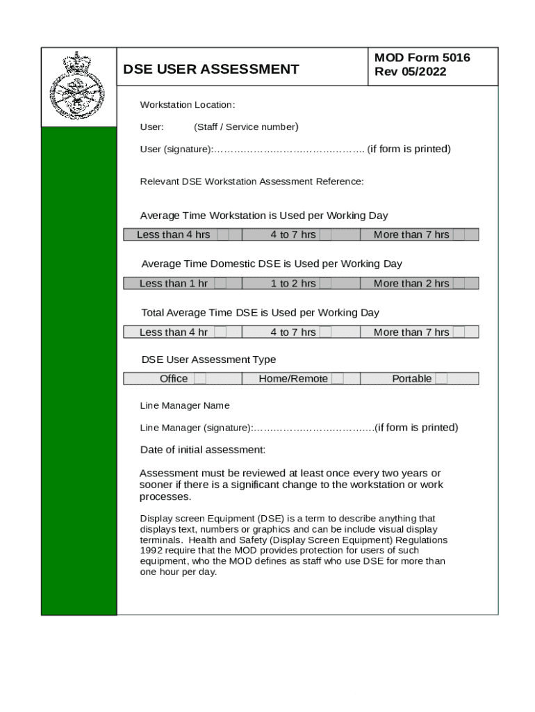 JSP 375 MOD 5016 - For Keyboard Users Doc Template | pdfFiller