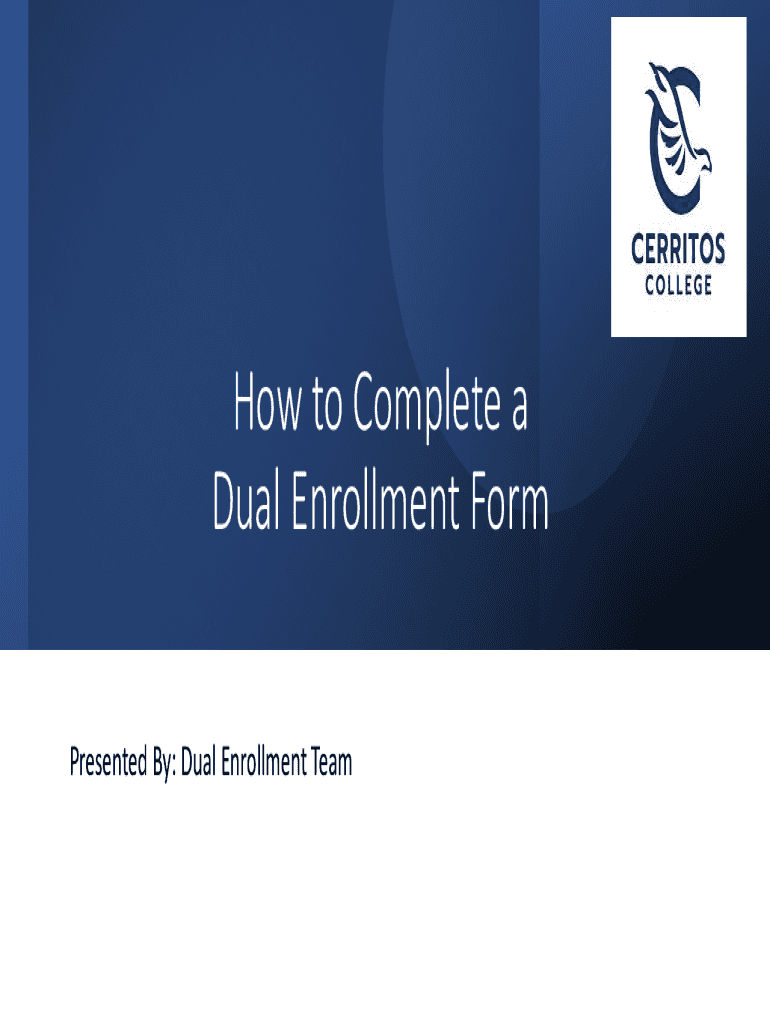 Fillable Online How to Fill out a Dual Enrollment Form Fax Email Print ...