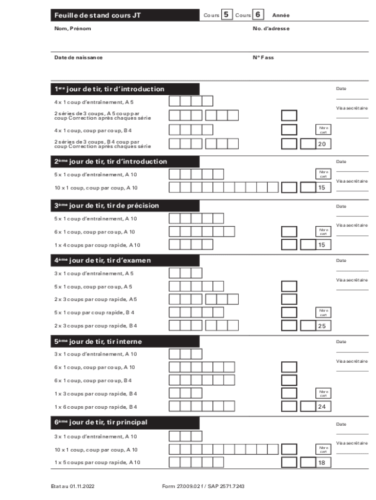 Remplissable En Ligne Feuille de stand cours JT Fax Email Imprimer - pdfFiller