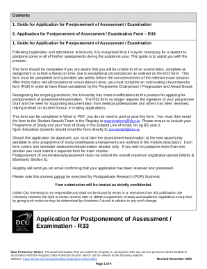 REQUEST FOR EXAM POSTPONEMENT WITHIN FINAL ... Doc Template | pdfFiller