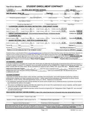 Fillable Online Addendum to Teen Driver Education Contract Fax Email ...