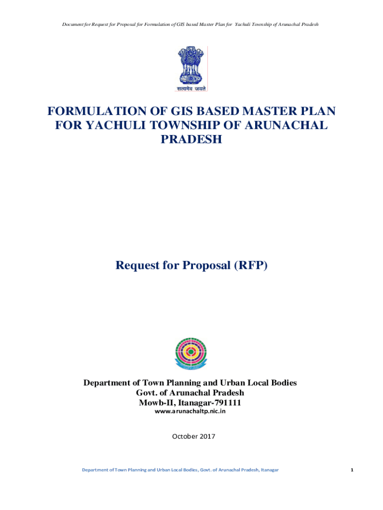 Fillable Online arunachaltp nic rfp for consultancy services for ...