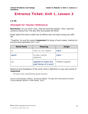 The Boy Who Harnessed the Wind, Chapter 1 Doc Template | pdfFiller
