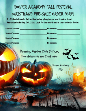 Fillable Online Fall Festival Ticket Pre-Sale Order Form Fax Email ...