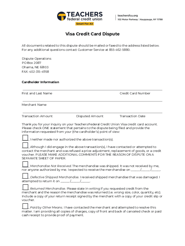 Fillable Online Billing/Fraud Dispute Fax Email Print - pdfFiller