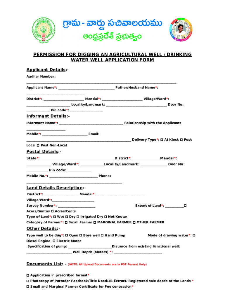 igging an agricultural well / drinking water well application ... Doc ...