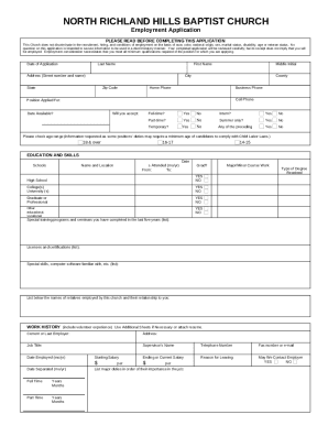 EMPLOYMENT APPLICATION. UI Employment application Doc Template | pdfFiller