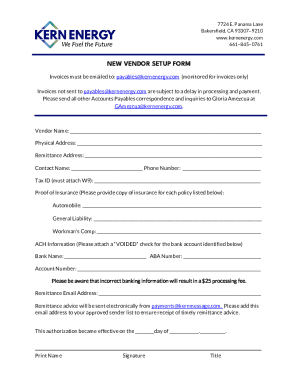 Fillable Online Accounts Payable New Vendor Set Up Form Draft Rebranded ...