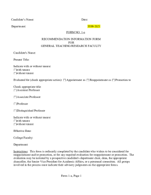 Fillable Online APPENDIX: Sample Letters (Tenure Track) Fax Email Print - pdfFiller