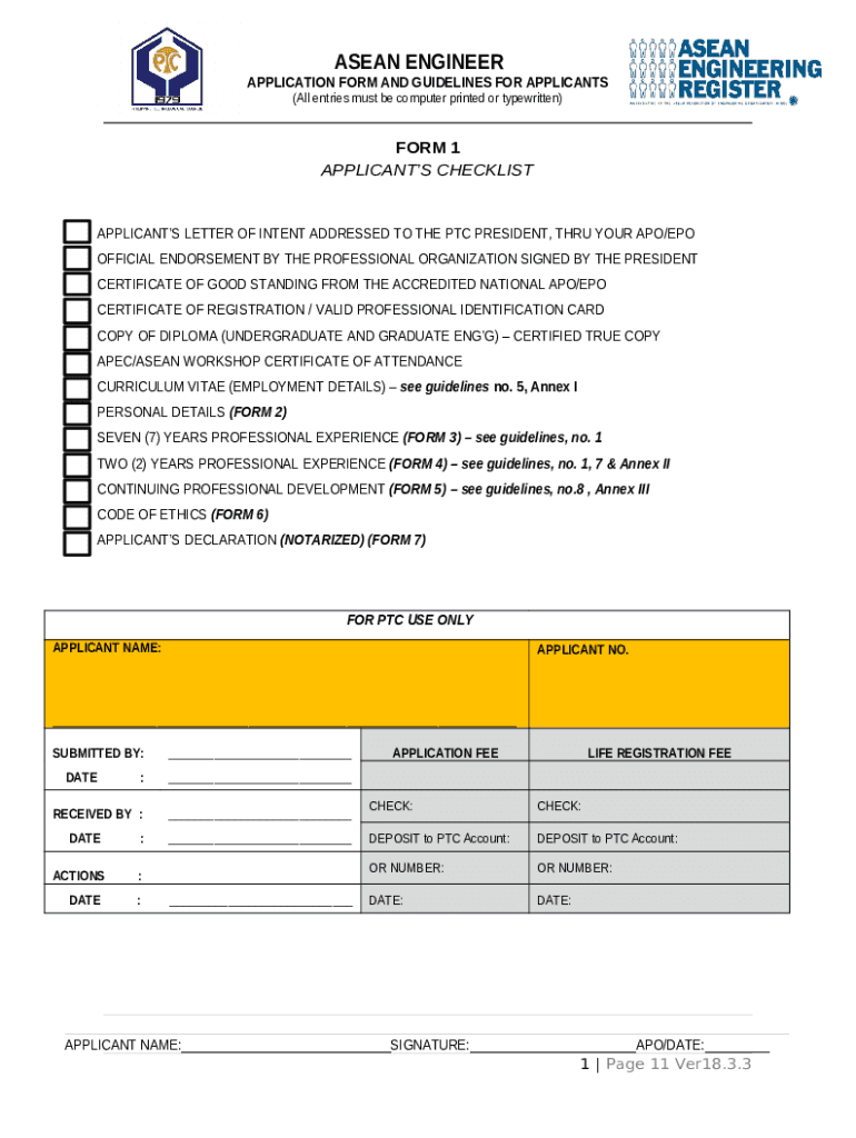 Asean Engineer: 1 Applicant'S ChecklistPDFEmployment Doc Template ...