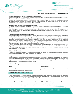 Fillable Online Patient Information Consent Form Fax Email Print ...