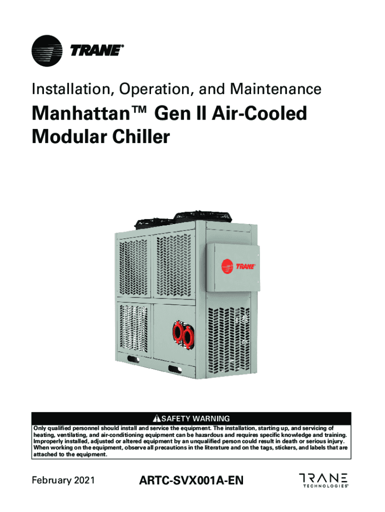 Fillable Online Trane Manhattan Gen II Installation, Operation And ...