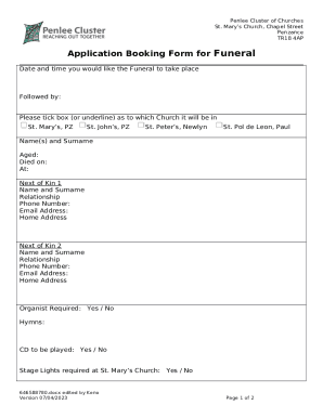 Application Booking for Funeral - cloudfront.net Doc Template | pdfFiller