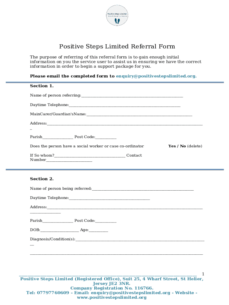 PSL Referral .docx Doc Template | pdfFiller