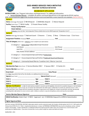 Fillable Online DOD MWR Armed Services YMCA Military Outreach ...