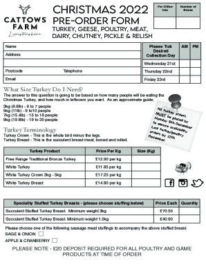 Fillable Online Christmas Pre-Order Form 2022 Fax Email Print - pdfFiller