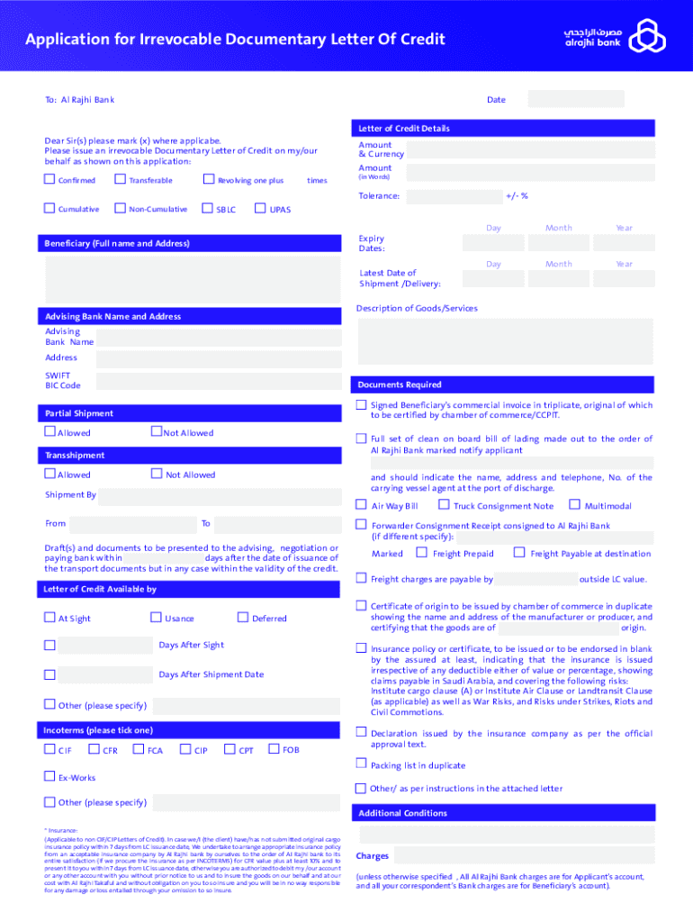 Fillable Online irrevocable-letter-of-credit-application-form. ... Fax ...