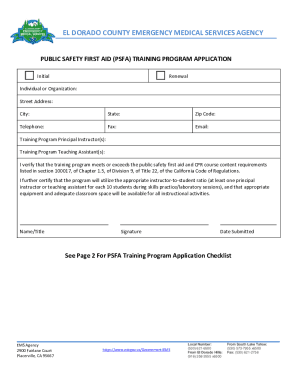 Fillable Online Emergency Care Training ProgramsEMS Safety Services Fax ...