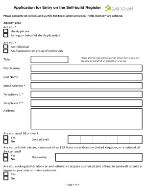 Fillable Online Self-build Register Application Form.xlsx Fax Email ...