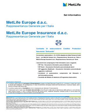 Compilabile Online MetLife Europe Insurance d Fax Email Stampa - pdfFiller
