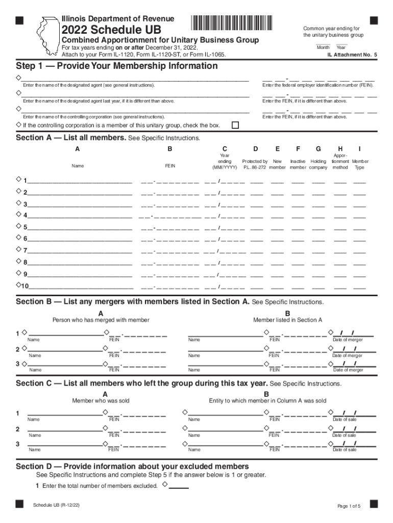 Fillable Online tax illinois Illinois Combined Apportionment for ...