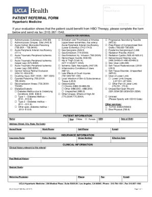 Fillable Online Patient Referral Form - Hyperbaric Medicine Fax Email ...