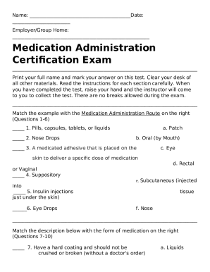 Medication Aide Employment Verification (Optional Doc Template | pdfFiller
