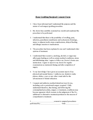 Fillable Online Bone Grafting/Surgical Consent Form Fax Email Print ...