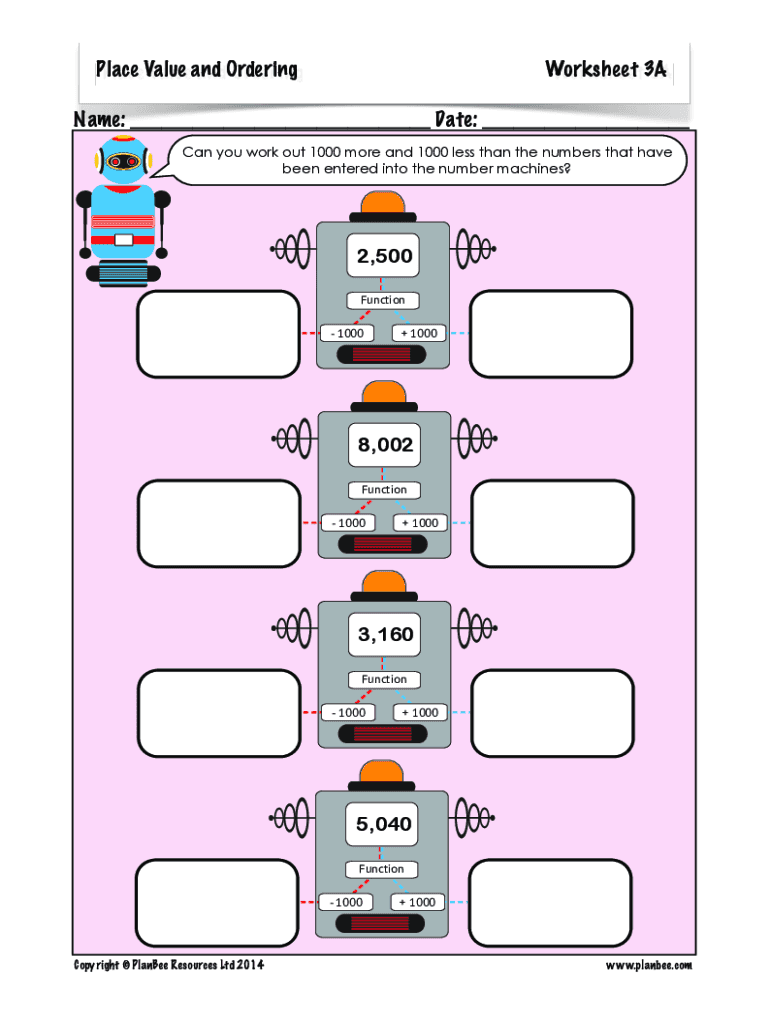 Fillable Online Grade 3 Place Value & Rounding Worksheets Fax Email ...