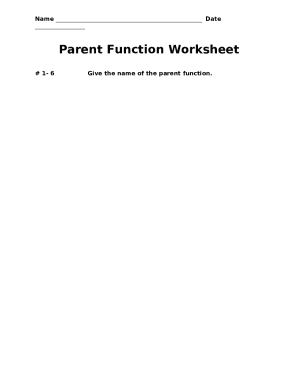 Parent Function Worksheet1 Doc Template | pdfFiller
