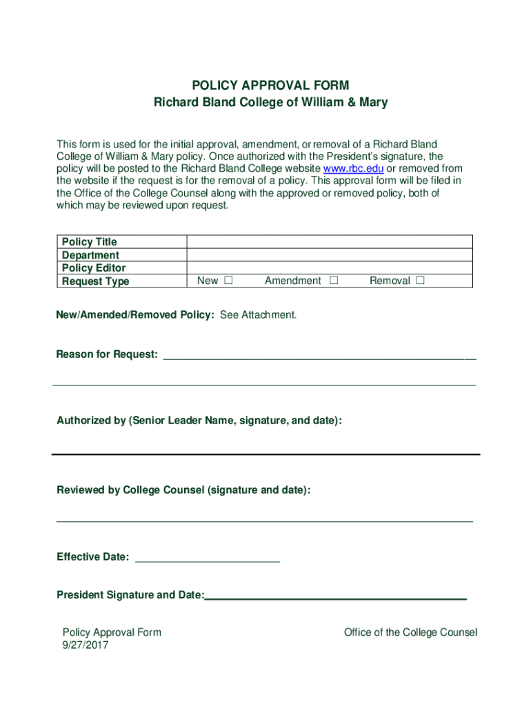 Fillable Online Policy-Approval-Form Fax Email Print - pdfFiller