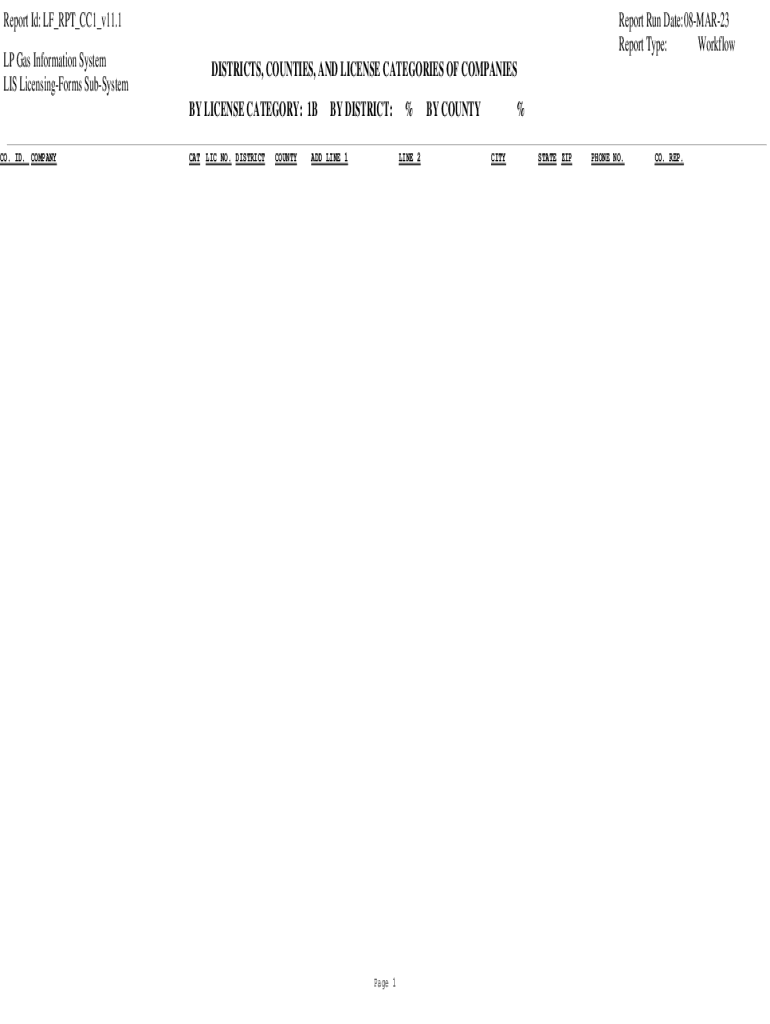 Fillable Online Report Run Date - Workflow LP Gas Information System ...