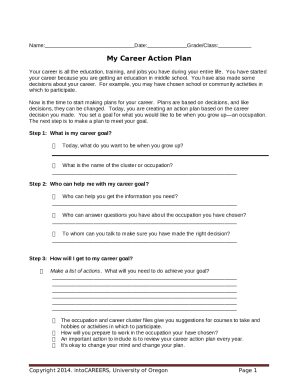 Career planning for high schoolers : Career Outlook Doc Template ...