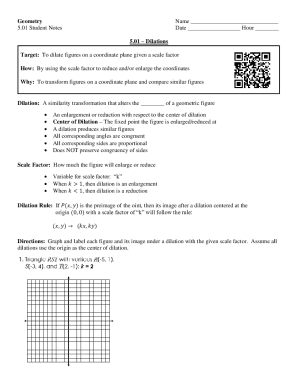 Fillable Online Dilation in the Coordinate Plane: Examples (Basic ...