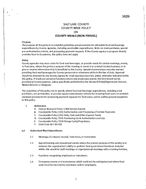 Fillable Online Meal Approval Form: Policy 1020 Fax Email Print - pdfFiller