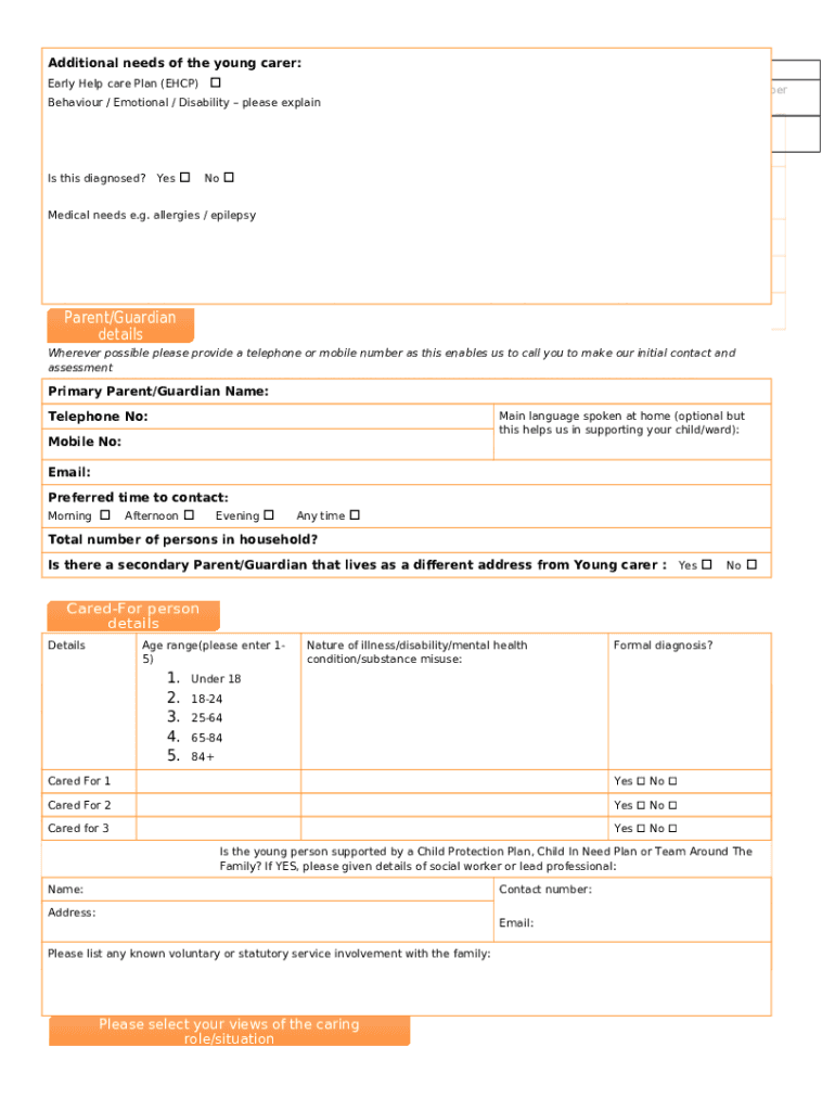 Young carers: growing up with chronic illness in the family Doc Template | pdfFiller