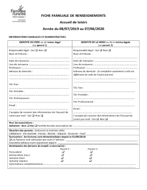 Remplissable En Ligne Fiche familiale de renseignements Fax Email ...