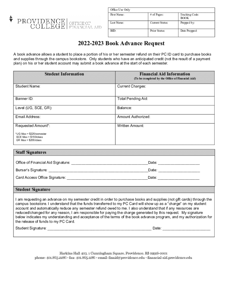 Fillable Online 2223-book-advance-form Fax Email Print - pdfFiller