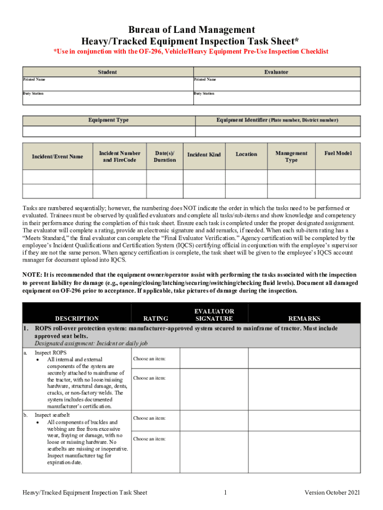 Fillable Online vehicle/heavy equipment pre-use inspection checklist ...