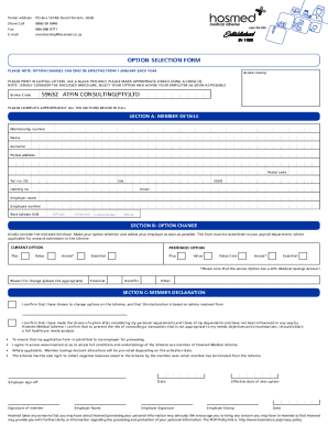 Fillable Online Hosmed-Option-Change-Form-2021 Fax Email Print - pdfFiller