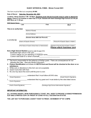 Fillable Online pen argyl area high school sadie hawkins guest request ...