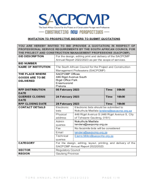 Fillable Online REQUEST FOR QUOTATION BID NUMBER Fax Email Print ...