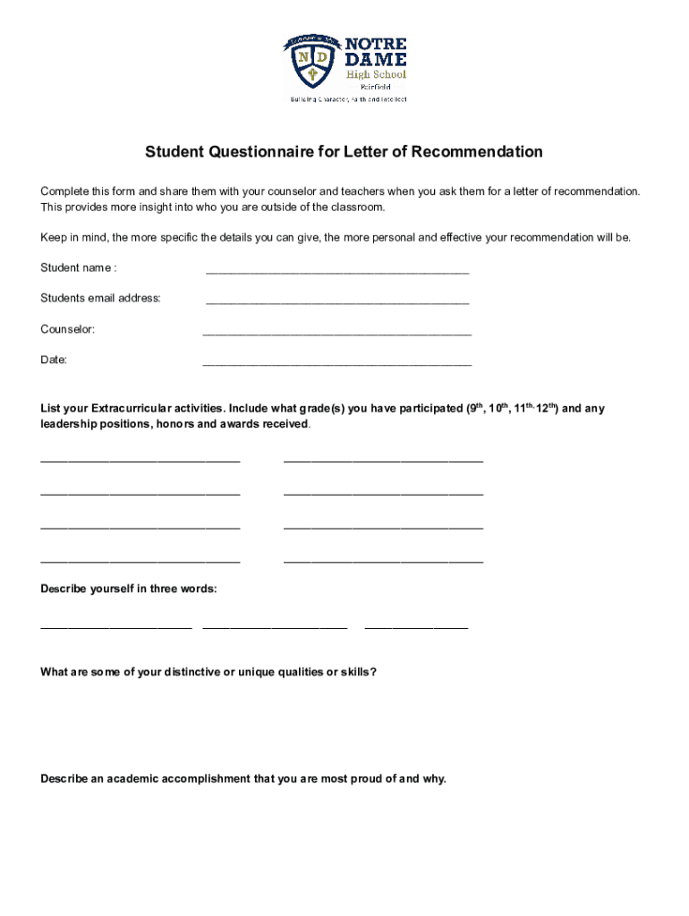 Fillable Online Student brag sheet for teachers Fax Email Print - pdfFiller