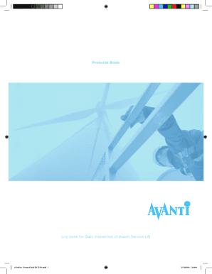 Fillable Online Log book for Daily Inspection of Avanti Service Lift ...